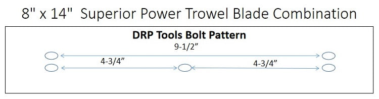 36" Power Trowel Blade 8" x 14" Superior Blue Combination (4-Pack ...